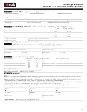 Fillable Online NAB discharge authority - Australian Institute of ...