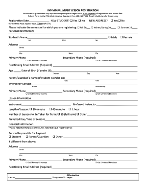 Fillable Online tricityministries Lesson Registration Form - Tri-City ...