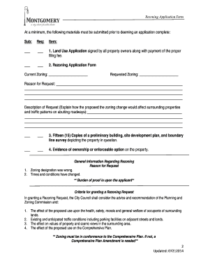 Fillable Online REZONING APPLICATION FORM1 - cityofmontgomerymncom Fax ...