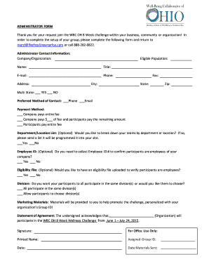 Fillable Online ADMINISTRATOR FORM - livehealthyamericacom Fax Email ...