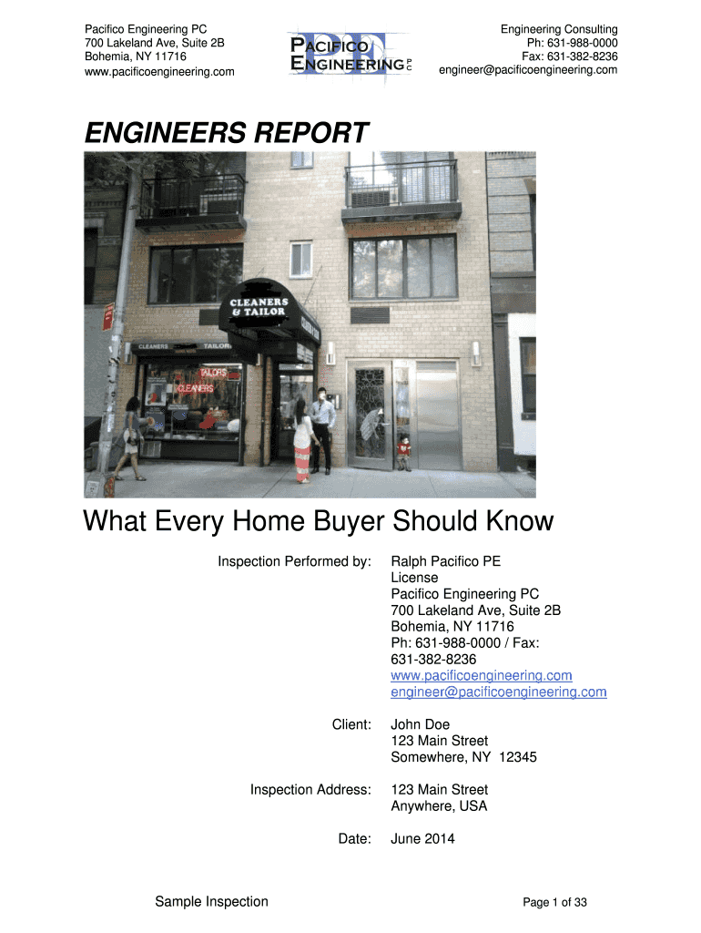 Fillable Online Apartment building inspection - Pacifico Engineering Fax Email Print - pdfFiller