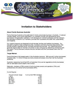 Fillable Online Invitation to Stakeholders Fax Email Print - pdfFiller