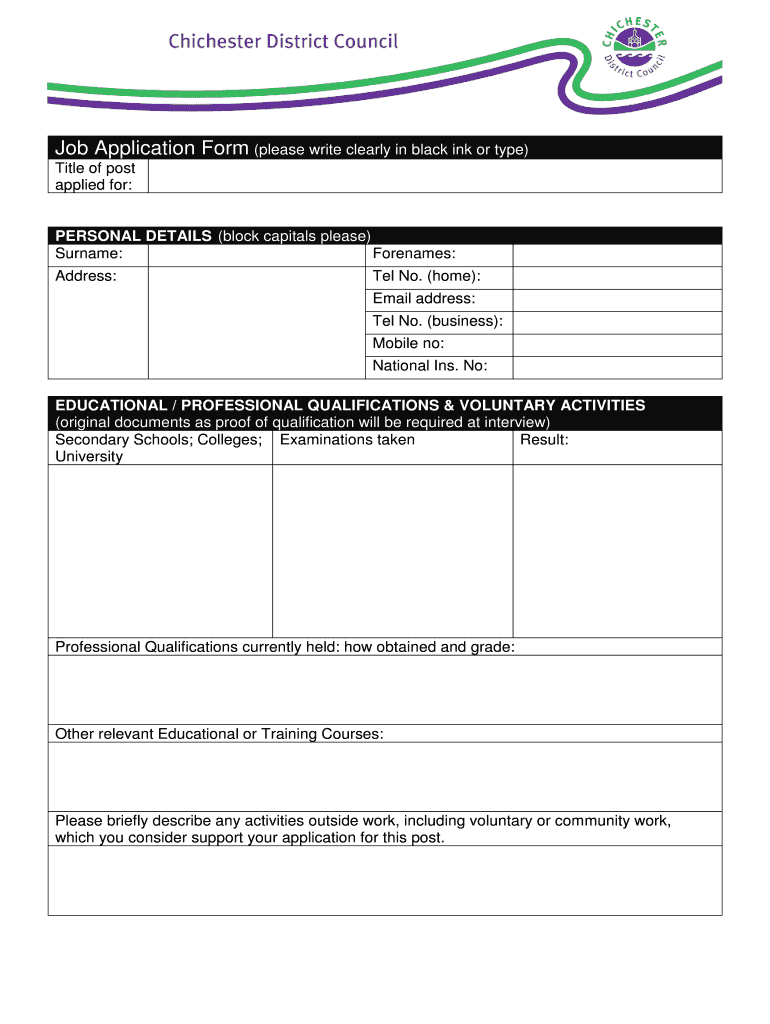 Fillable Online Job Application Form - IED Fax Email Print - pdfFiller