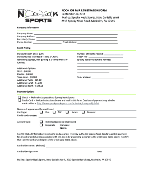 Fillable Online Job Fair Registration Formdocx Fax Email Print - pdfFiller