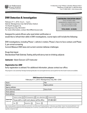 Fillable Online leti missouri DWI Detection & Investigation Fax Email ...