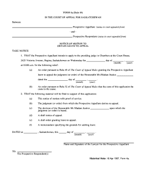Fillable Online FORM 4a (Rule 49) Fax Email Print - pdfFiller