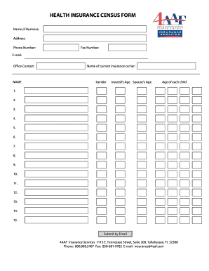 Fillable Online 4AAF Insurance Services 1113 E Fax Email Print - pdfFiller