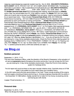 Fillable Online t1vwmb rg Soldiers personal data sheet fillable Fax ...