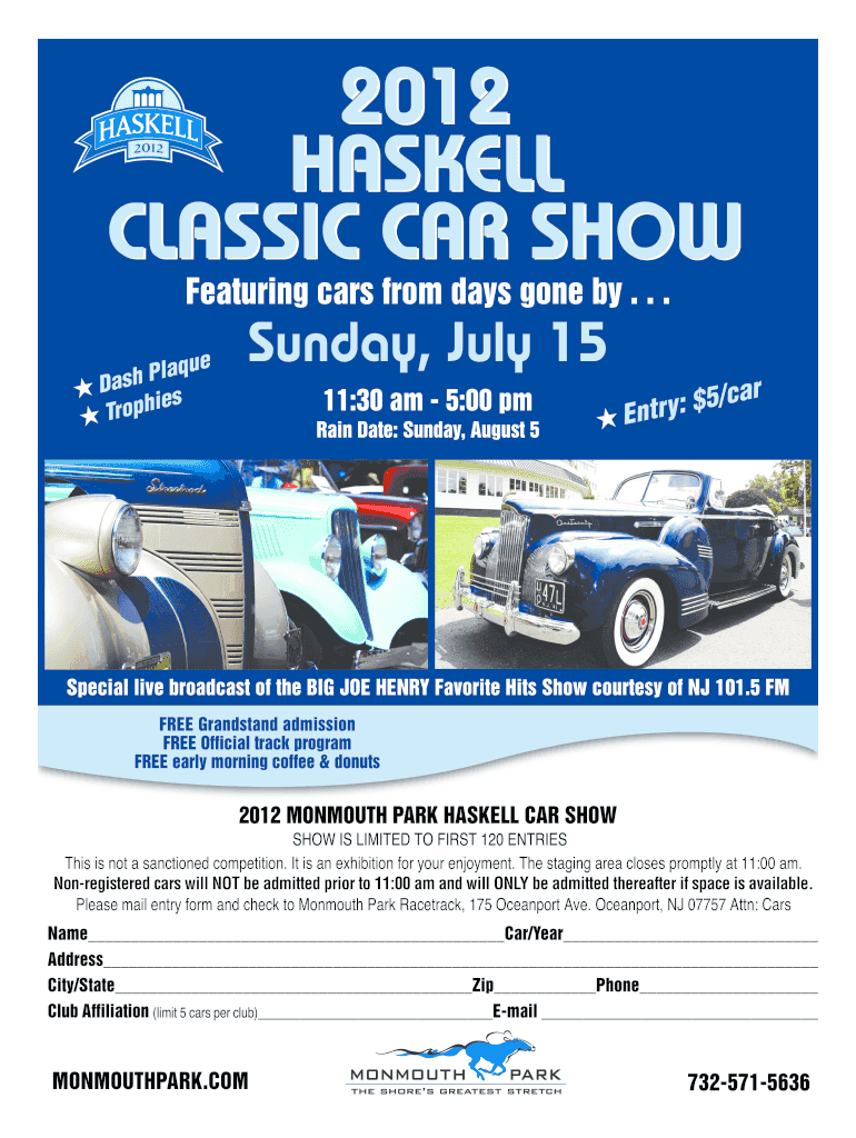 Fillable Online Car Show Entry Form Layout 1 Fax Email Print - pdfFiller