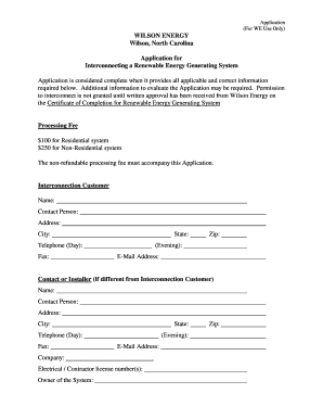 Fillable Online Application (For WE Use Only) WILSON ENERGY Wilson ...