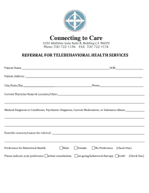 Fillable Online connectingtocare Referral Packet - Connecting to Care ...