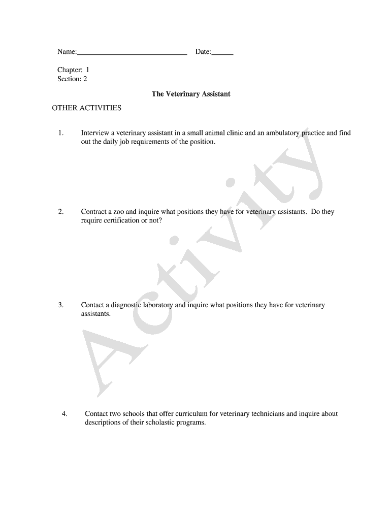 Fillable Online 4-h veterinary science project - Extension Veterinary ...