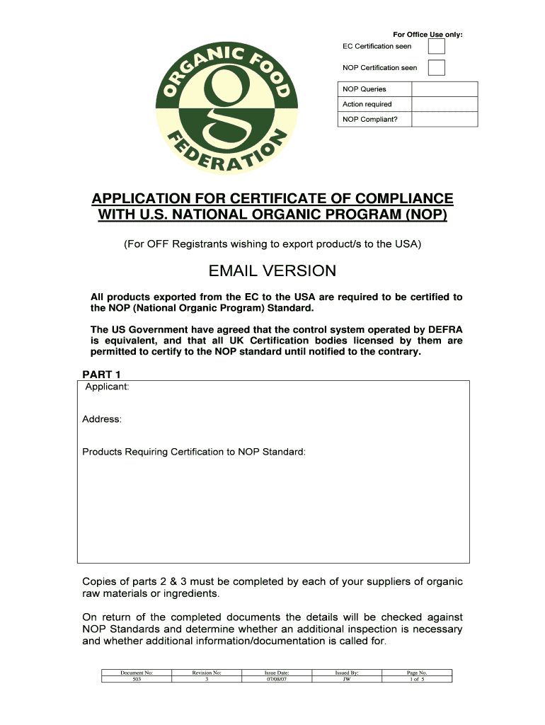 Fillable Online EC Certification seen NOP Certification seen NOP ...