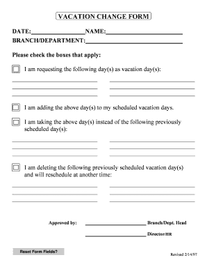 Fillable Online saginawlibrary VACATION CHANGE FORM - saginawlibraryorg ...