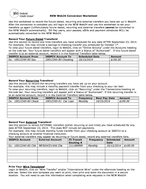 Fillable Online 360fcu NEW Web24 Conversion Worksheet Use this ...