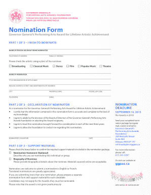 Fillable Online Nomination Form - GGPAA Fax Email Print - pdfFiller