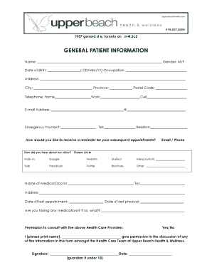 Fillable Online Chiropractic Intake Forms Fax Email Print - pdfFiller