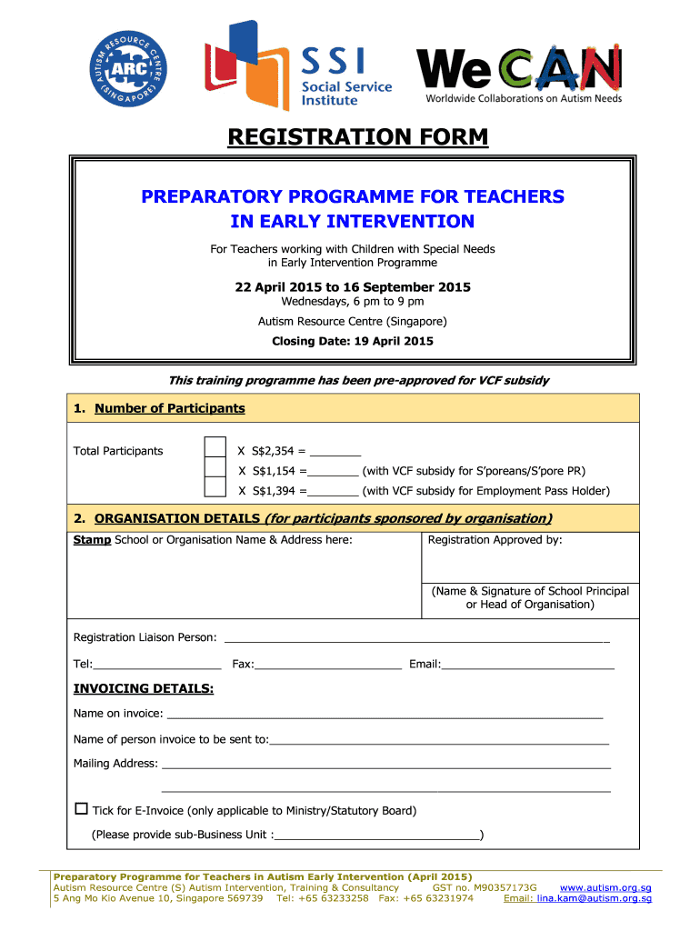 Fillable Online autism org IN EARLY INTERVENTION - autism org Fax Email ...