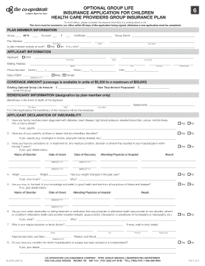 Fillable Online healthcareproviders OPTIONAL GROUP LIFE 6 INSURANCE ...