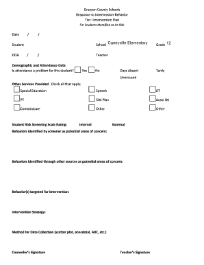 Fillable Online Tier 1 Behavior Referral - Grayson County Schools Fax ...