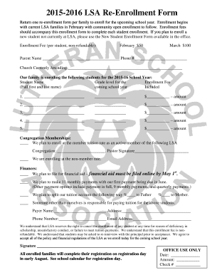 Fillable Online Re-Enrollment Form.doc Fax Email Print - pdfFiller