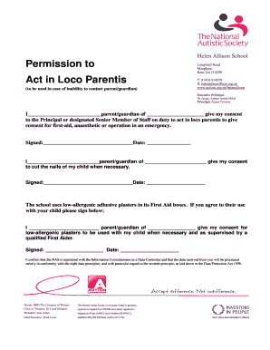 Fillable Online Permission to act in loco parentis.ashx - The National ...