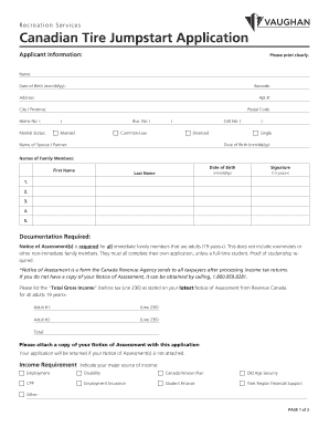 Fillable Online Canadian Tire Jumpstart Application Fax Email Print ...