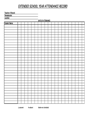 Fillable Online ESY Attendance Report Fax Email Print - pdfFiller