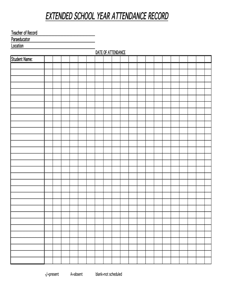 Fillable Online ESY Attendance Report Fax Email Print - pdfFiller