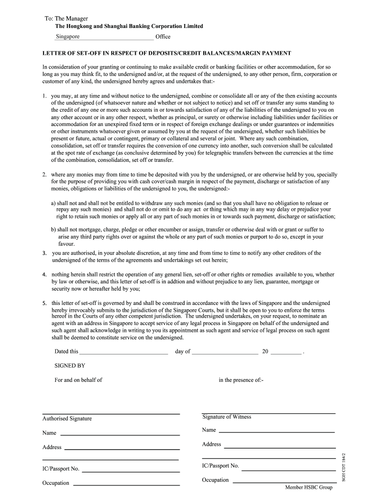 Fillable Online Letter of Set-Off.pdf Fax Email Print - pdfFiller