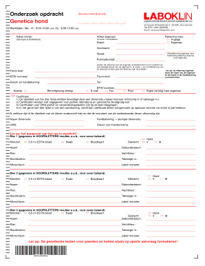 Invulbaar Online laboklin Werktijden Ma - laboklin Fax Email Afdrukken ...