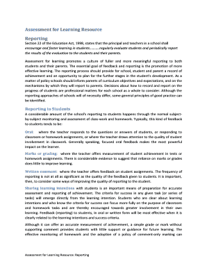 Fillable Online Assessment for Learning Resource Fax Email Print ...