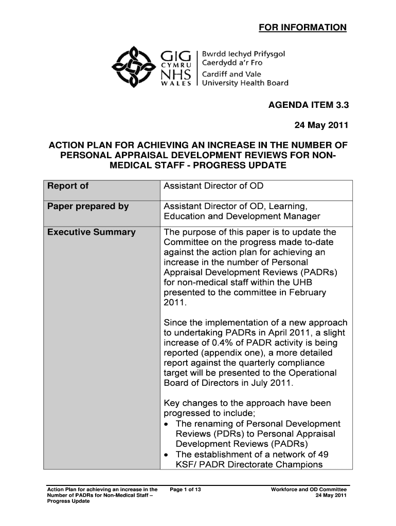 Fillable Online cardiffandvaleuhb wales nhs PDR and Appraisal Framework ...