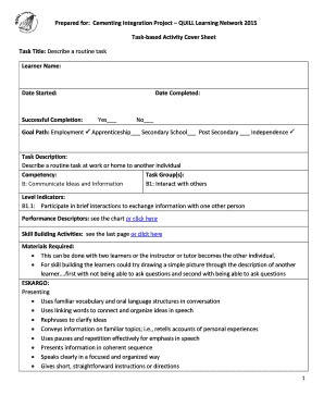 Fillable Online taskbasedactivitiesforlbs Task Title Describe a routine ...