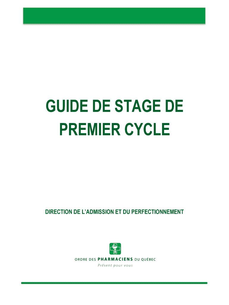 Remplissable En Ligne opq GUIDE DE STAGE DE - opq Fax Email Imprimer ...