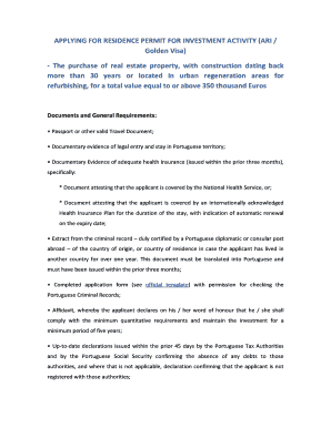Fillable Online APPLYING FOR RESIDENCE PERMIT FOR INVESTMENT ACTIVITY ...