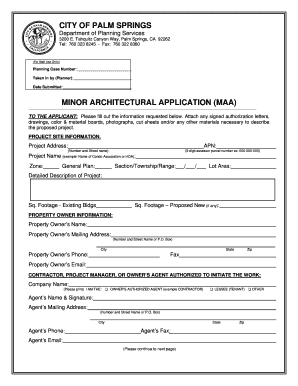 Fillable Online MINOR ARCHITECTURAL APPLICATION MAA INSTRUCTIONS Fax ...