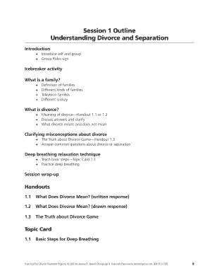 Fillable Online Session 1 Outline Understanding Divorce and Separation ...
