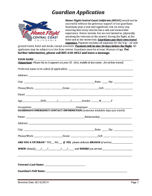 Fillable Online honorflightccc Final 8--14-2014 Guardian Application ...