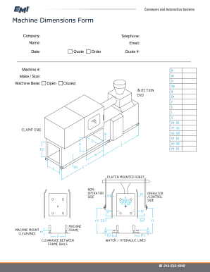 Fillable Online Machine Dimensions Form Date Quote - EMI Corp Fax Email ...