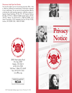 Fillable Online Prescreen And Opt-Out Notice Fax Email Print - pdfFiller