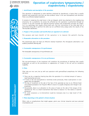 Fillable Online www2 san gva Operation of exploratory tympanotomy Fax ...