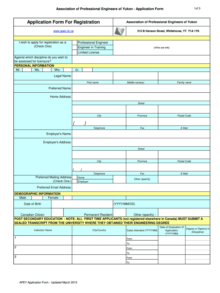 Fillable Online Application Form For Registration Association of Fax ...