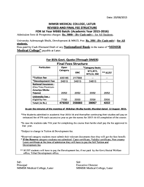 Mimsr Latur Fees Structure - Fill Online, Printable, Fillable, Blank ...