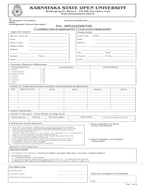 Fillable Online Correction in Marksheet & duplicate Marksheet - SITECH ...