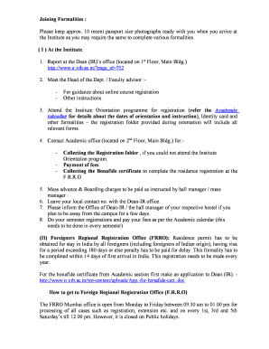 Fillable Online Joining Formalities : Fax Email Print - pdfFiller