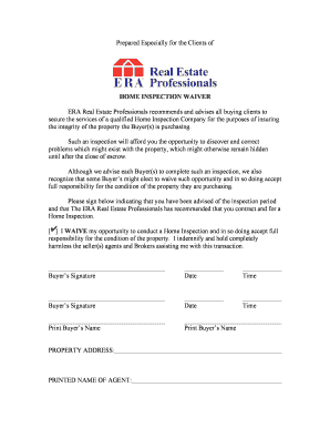 Fillable Online Home Inspection - ERA Real Estate Professionals Fax ...
