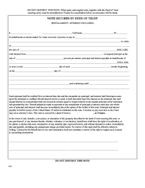 Fillable Online teamv Installment Interest Included Notedoc note interest financing installments ...