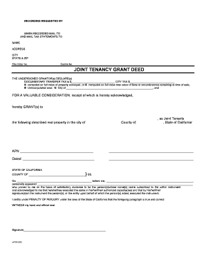 Fillable Online teamv Joint Tenancy Grant Deed - Teamv.org Fax Email ...