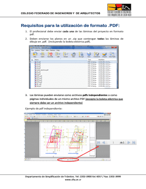 Fillable Online cfia or Requisitos para la utilizacin de formato PDF ...